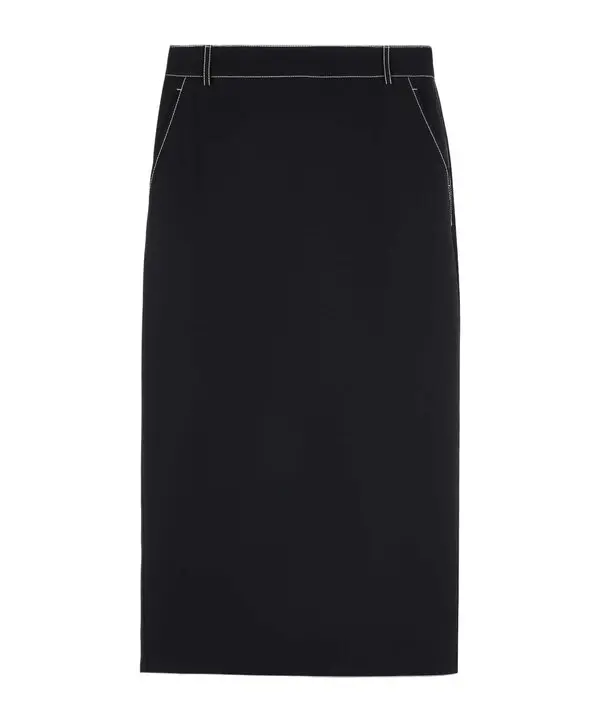 TOD'S Belt Loop Midi Skirt With Slanted Pocket