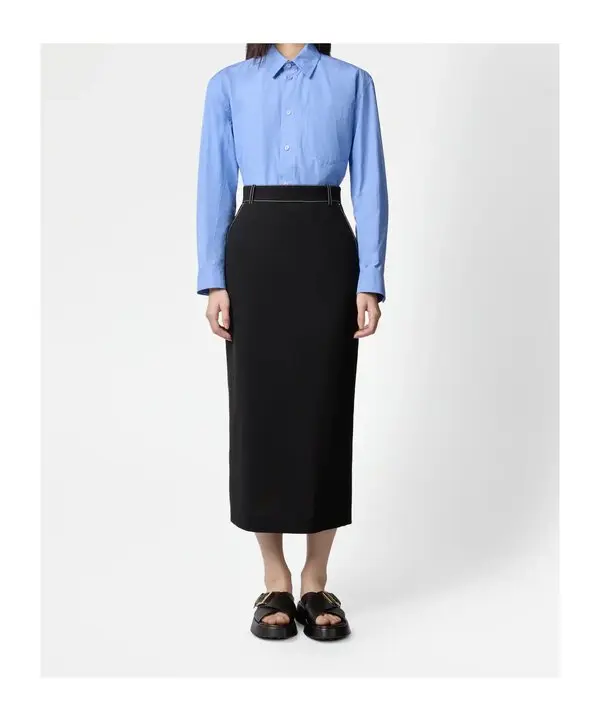 TOD'S Belt Loop Midi Skirt With Slanted Pocket