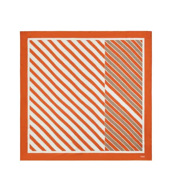 TOD'S Square Silk Scarf - White