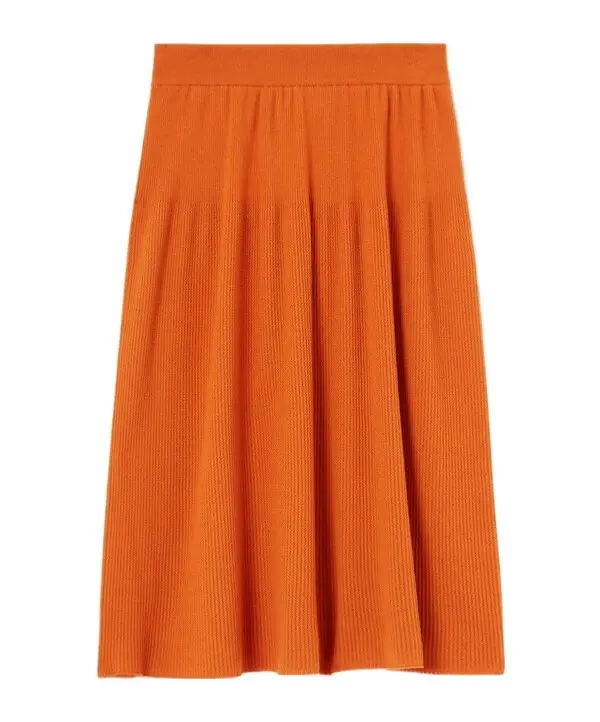 Loro Piana Ribbed Knit Midi Skirt