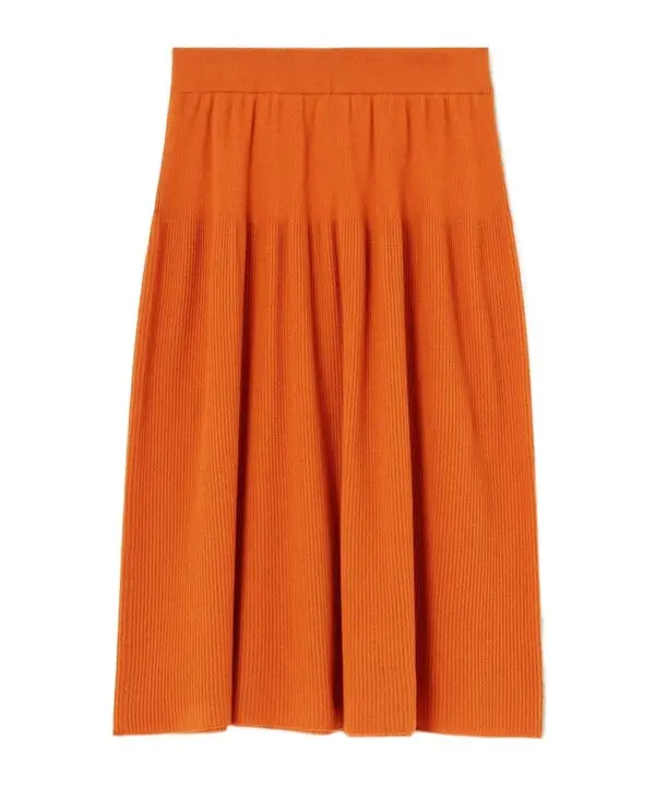 Loro Piana Ribbed Knit Midi Skirt