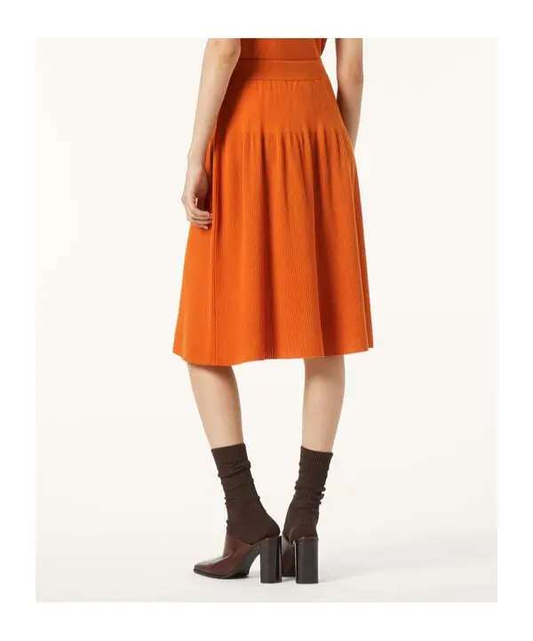 Loro Piana Ribbed Knit Midi Skirt