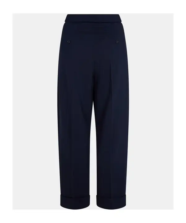 Max Mara High Waisted Pleated Casual Trousers - Black