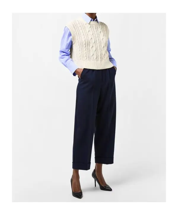 Max Mara High Waisted Pleated Casual Trousers - Black