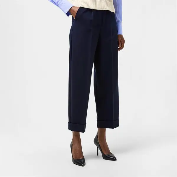 Max Mara High Waisted Pleated Casual Trousers - Black