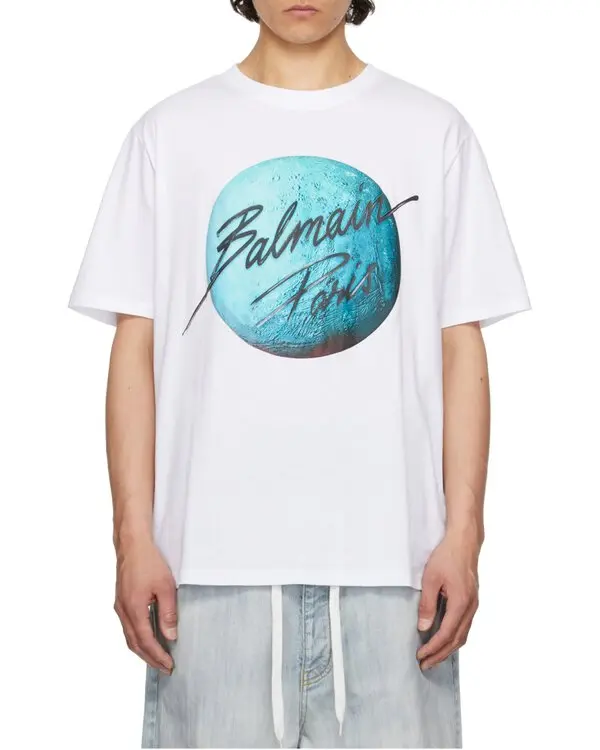 Balmain Graphic Printed Crewneck T-shirt