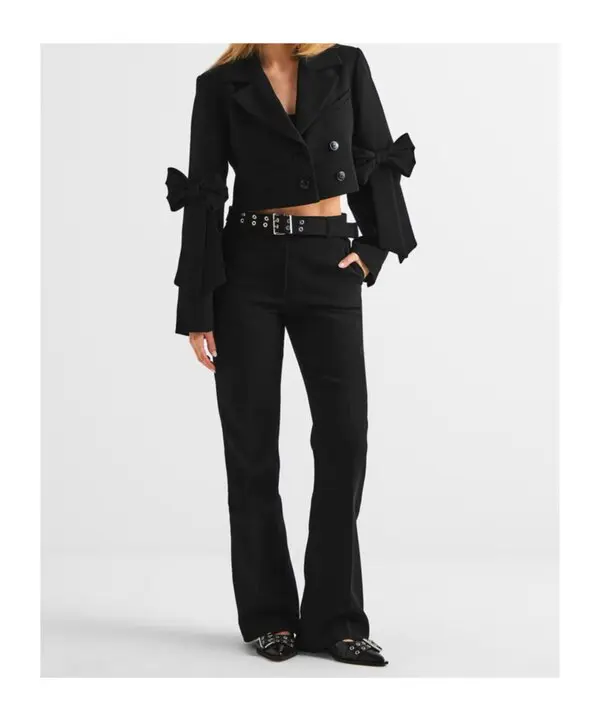 GANNI Pin Buckle Belt Casual Pants