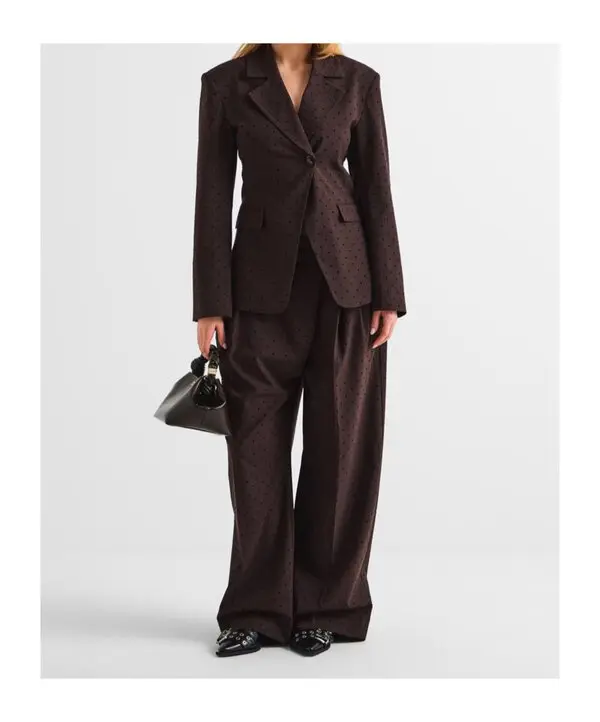 GANNI Wide Leg Polka Dot Trousers