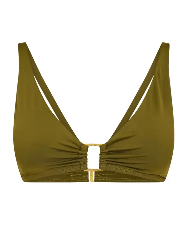 Ralph Lauren Ring Front Halter Bikini Top - Brown