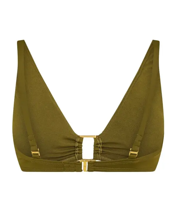 Ralph Lauren Ring Front Halter Bikini Top - Brown