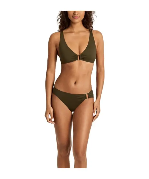 Ralph Lauren Ring Front Halter Bikini Top - Brown