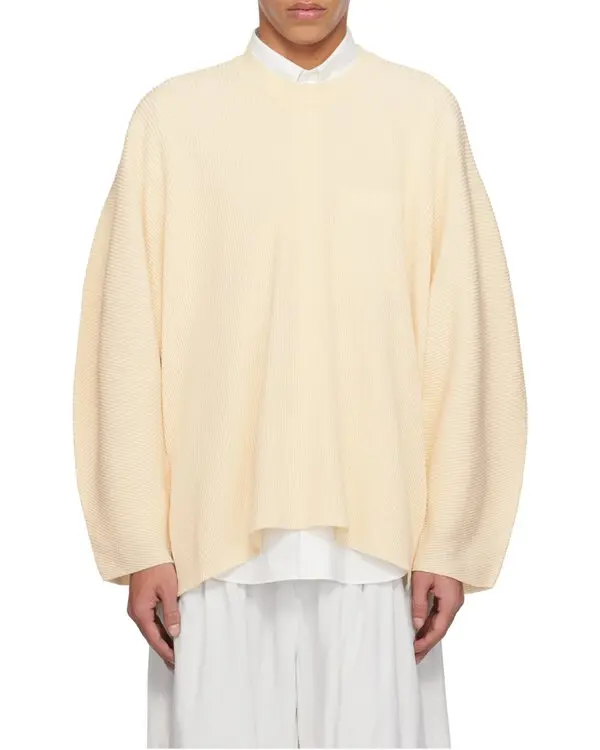 Issey Miyake Homme Plissé Pleated Cotton Sweater