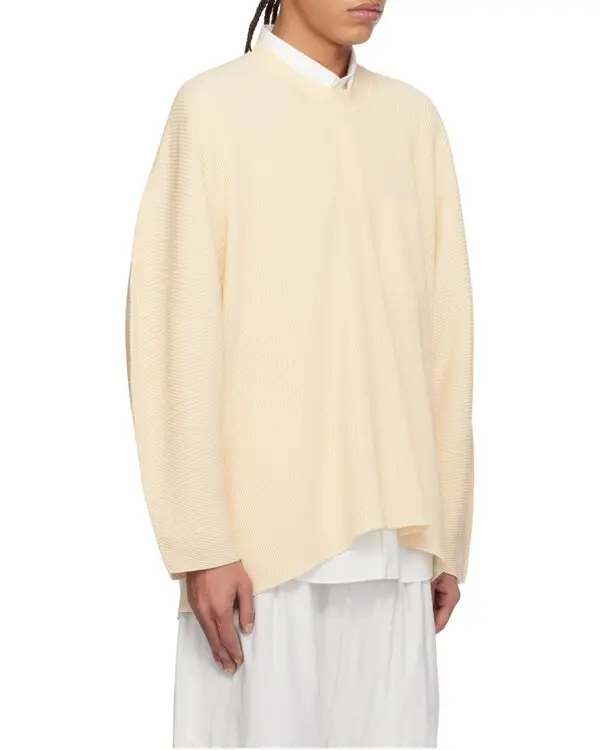 Issey Miyake Homme Plissé Pleated Cotton Sweater
