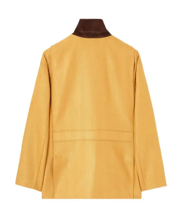 Loro Piana Long-sleeved Casual Jacket With Stand Collar And Suede Trim