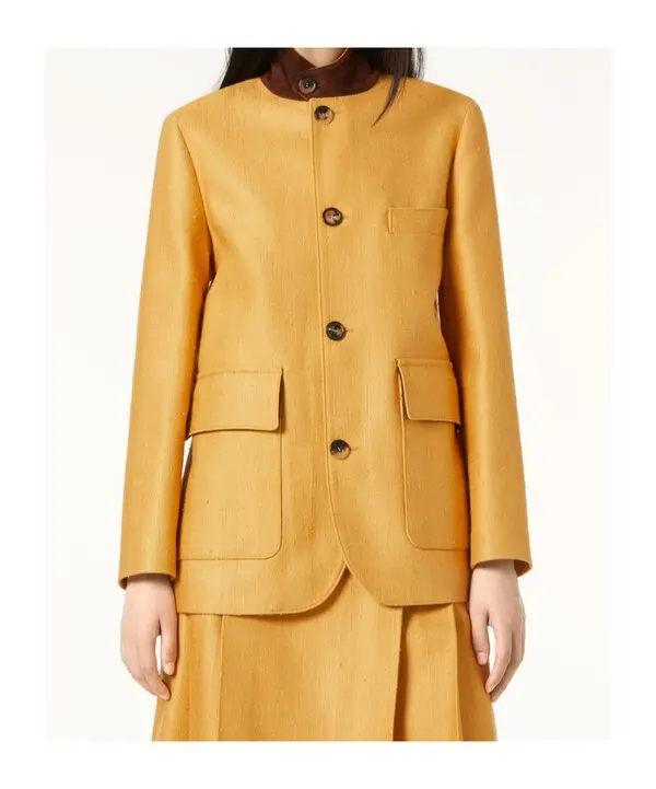 Loro Piana Long-sleeved Casual Jacket With Stand Collar And Suede Trim