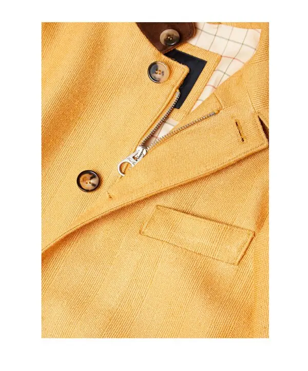 Loro Piana Long-sleeved Casual Jacket With Stand Collar And Suede Trim