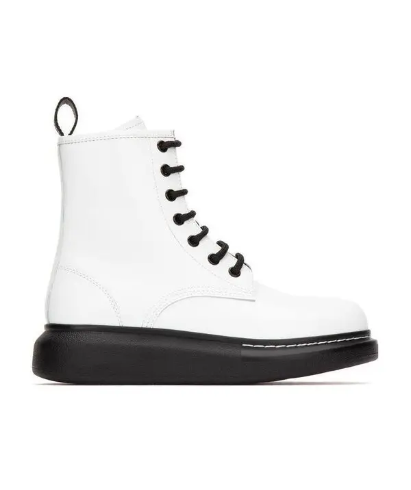 Alexander McQueen Platform Ankle Boots - White