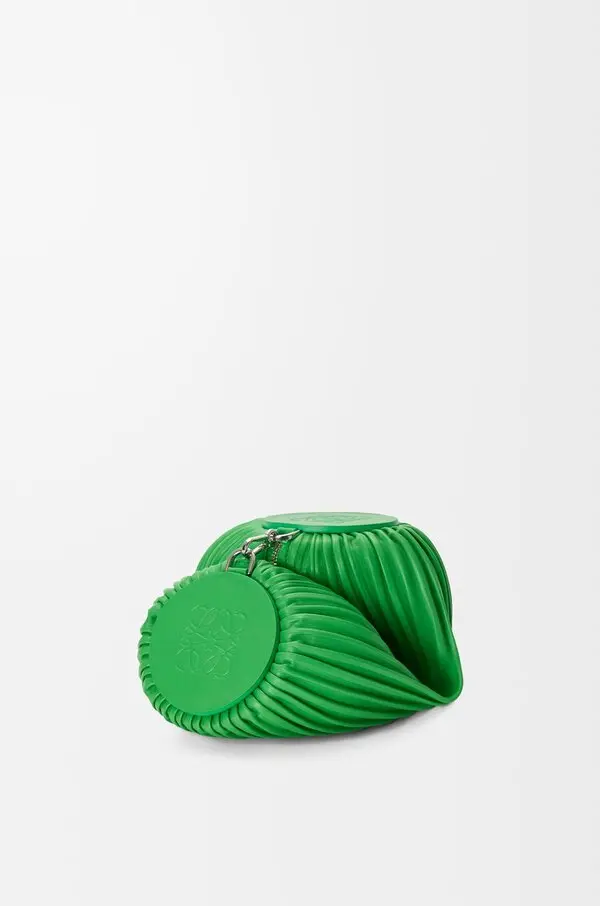 Loewe Bracelet Pouch In Pleated Nappa Lambskin - Clover Green