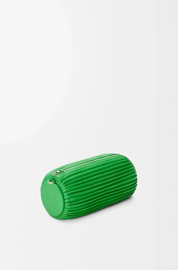 Loewe Bracelet Pouch In Pleated Nappa Lambskin - Clover Green