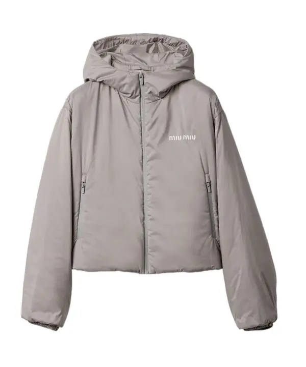 Miu Miu Technical Pongé Hooded Jacket