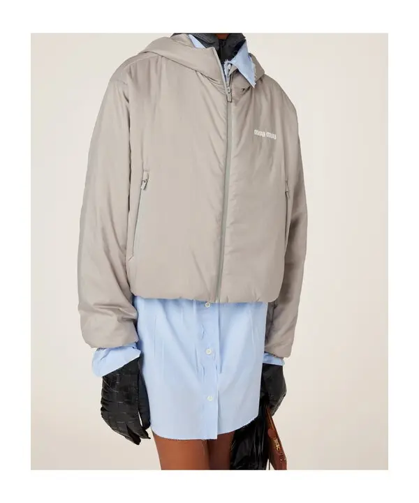 Miu Miu Technical Pongé Hooded Jacket