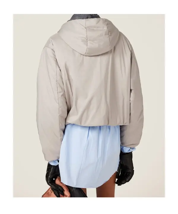 Miu Miu Technical Pongé Hooded Jacket