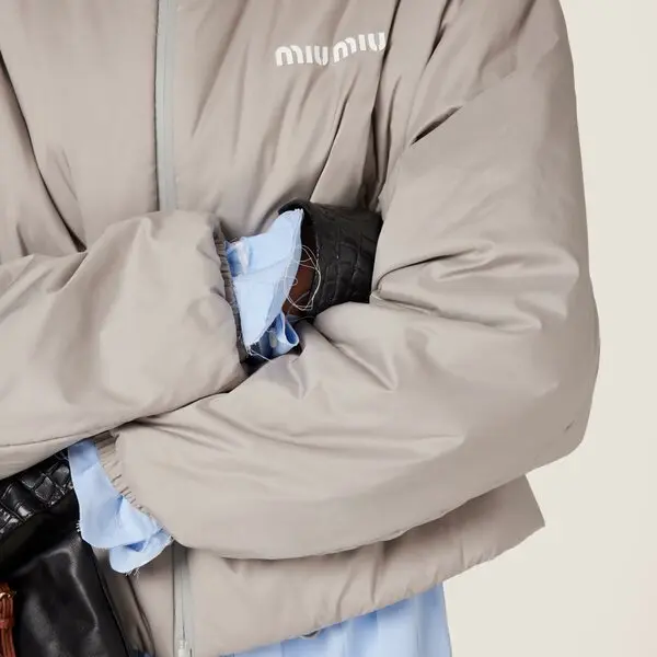 Miu Miu Technical Pongé Hooded Jacket
