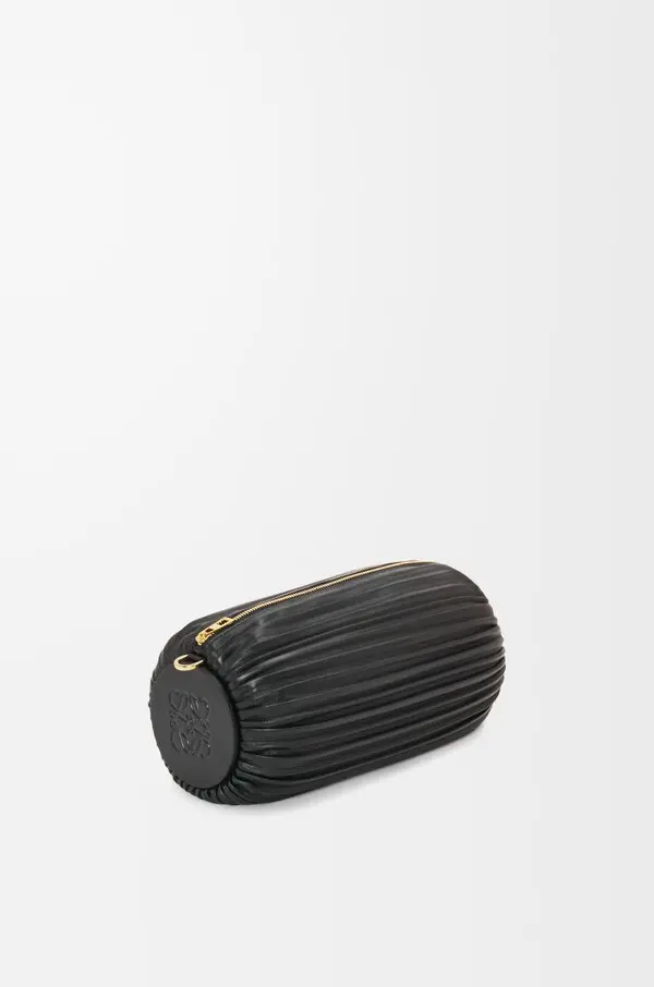 Loewe Bracelet Pouch In Pleated Nappa Lambskin - Black