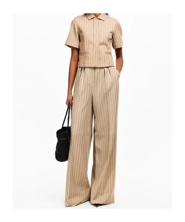 Max Mara Knitted Wide-leg Striped Trousers