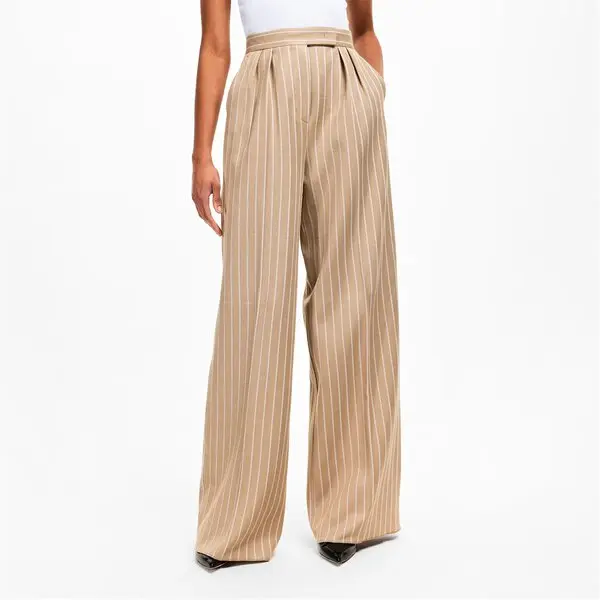 Max Mara Knitted Wide-leg Striped Trousers