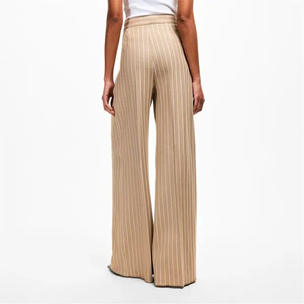 Max Mara Knitted Wide-leg Striped Trousers