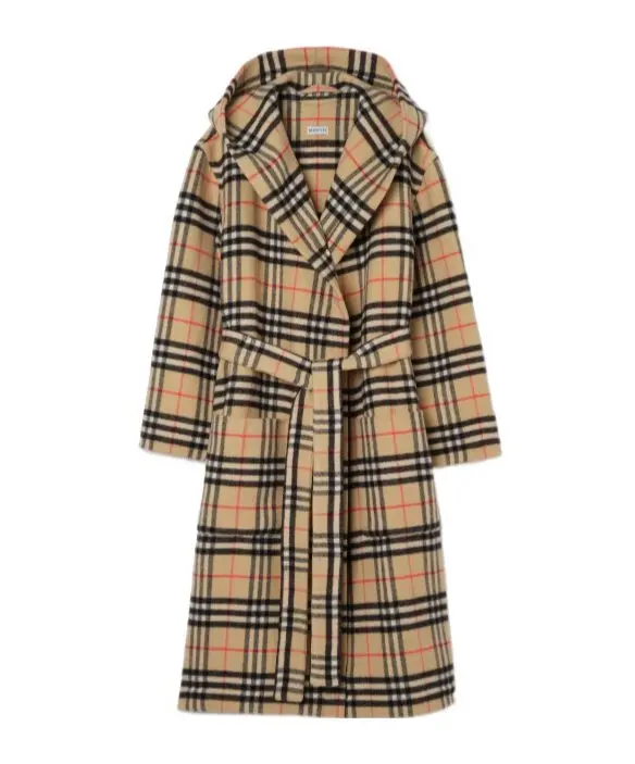 Burberry Check Wool Cashmere Robe