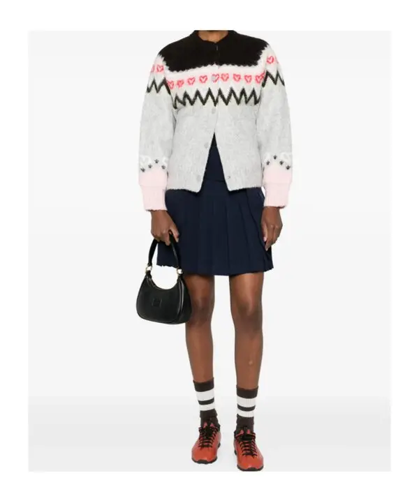 Stine Goya Graphic Intarsia Long-sleeved Cardigan