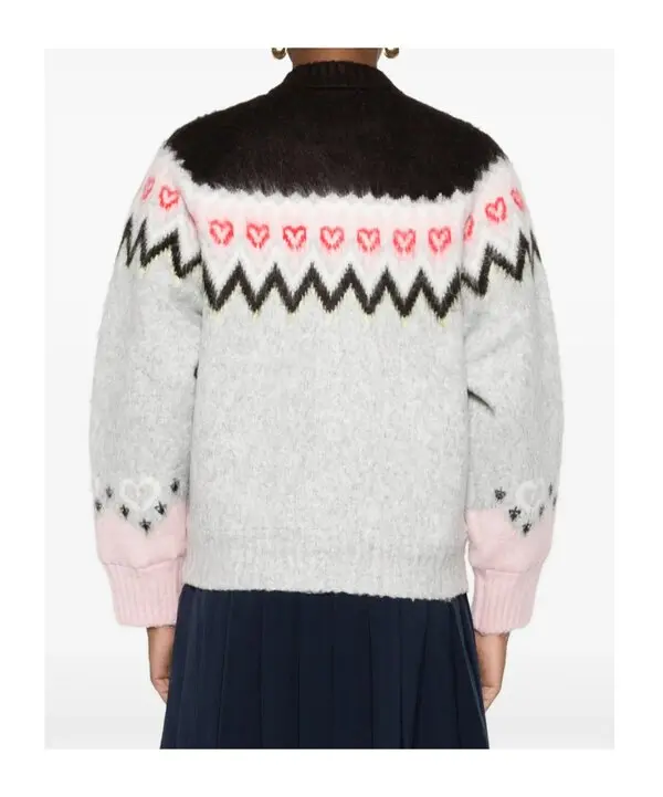 Stine Goya Graphic Intarsia Long-sleeved Cardigan