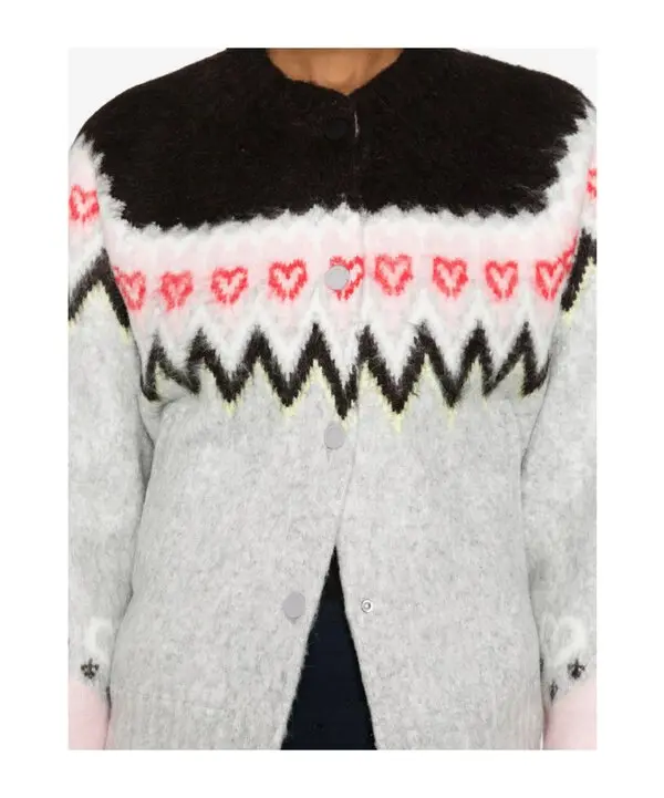 Stine Goya Graphic Intarsia Long-sleeved Cardigan