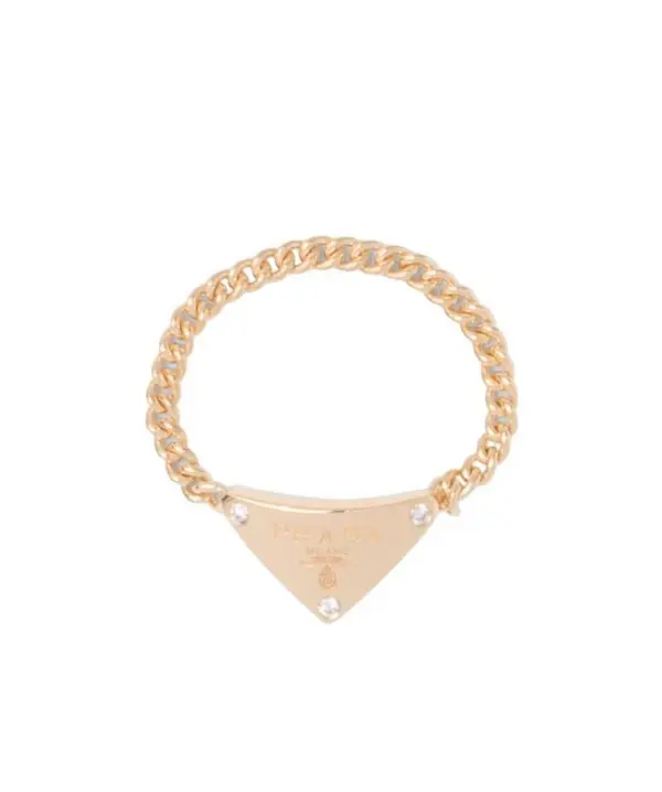 Prada Eternal Gold Chain Ring In Gold With Diamonds