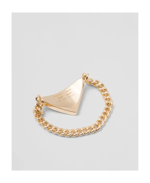 Prada Eternal Gold Chain Ring In Gold With Diamonds