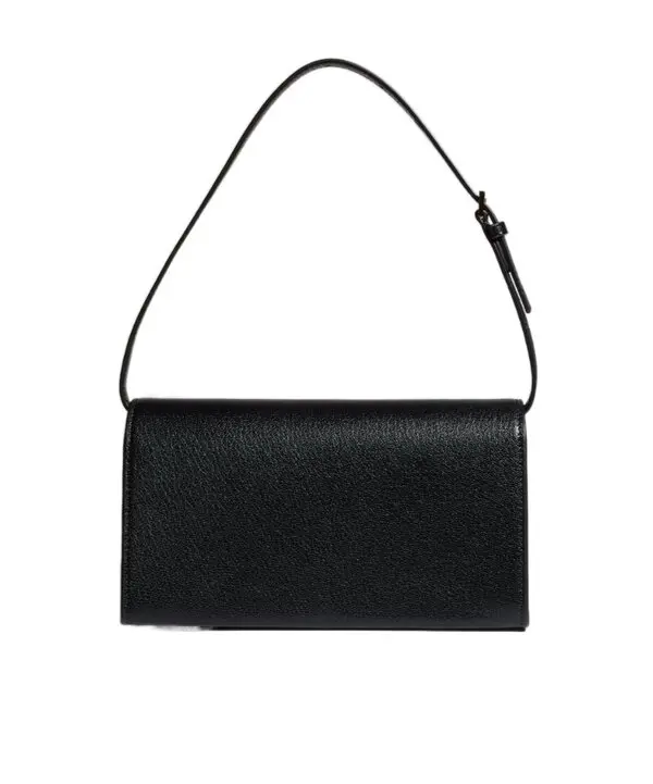 Gucci Leather Pouch With Gold-foiled Logo - Black