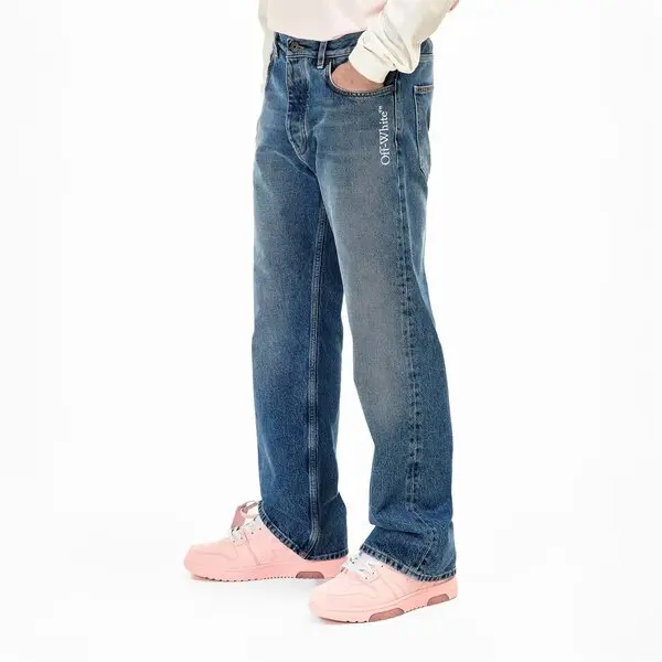 Off-White Half Arrow Straight Leg Jeans - Blue