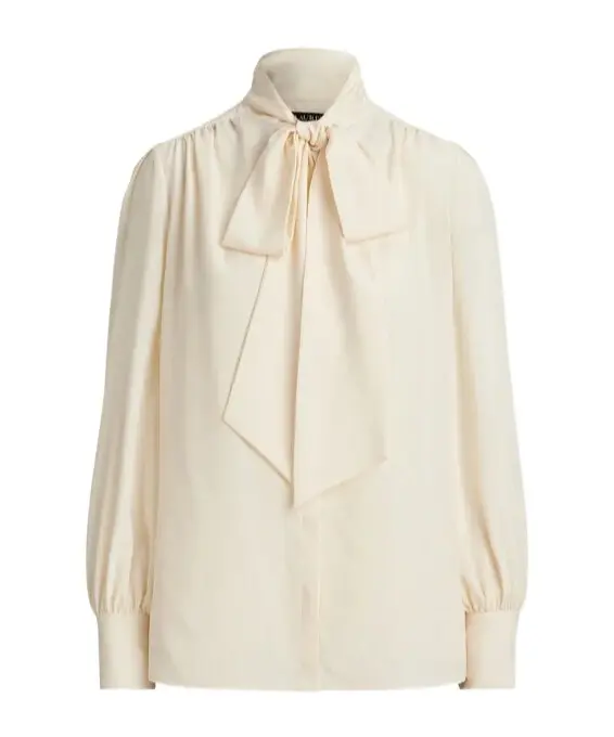 Ralph Lauren Tie-neck Blouse - Nude