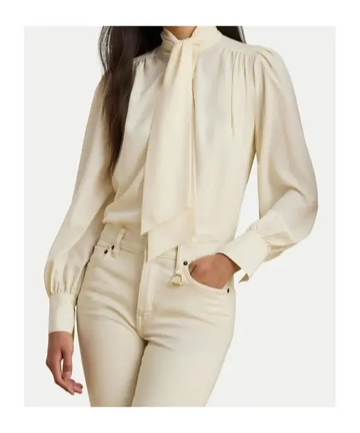 Ralph Lauren Tie-neck Blouse - Nude