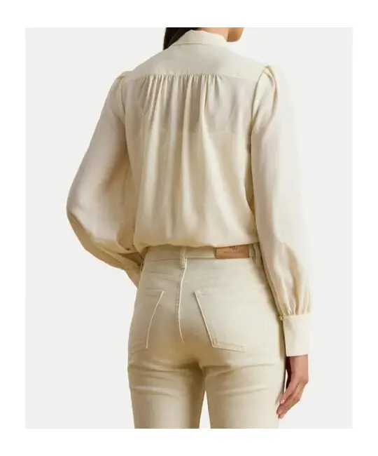 Ralph Lauren Tie-neck Blouse - Nude