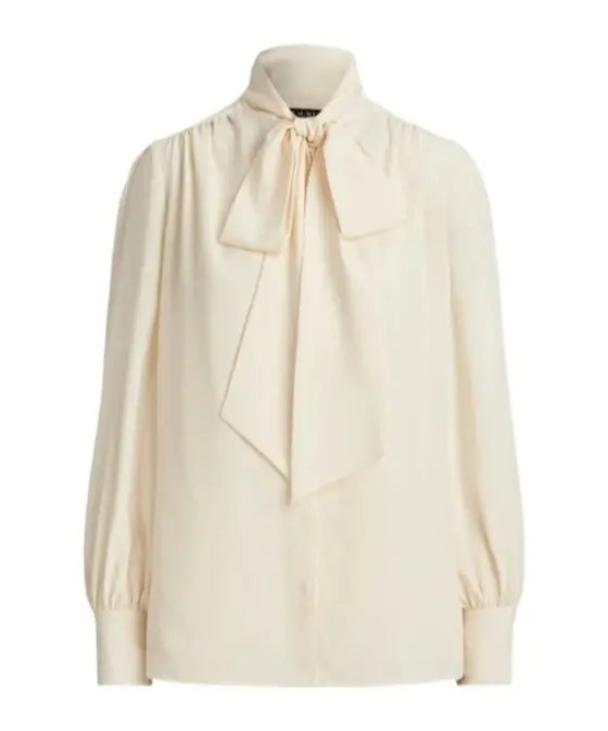 Ralph Lauren Tie-neck Blouse - Nude