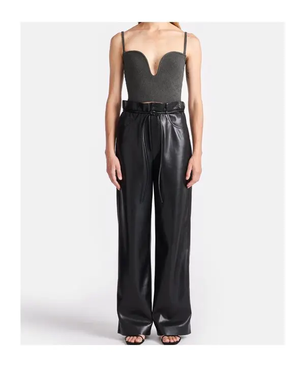Nanushka Drawstring Wide-leg Trousers In Okobor