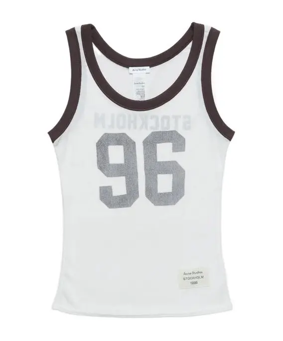 Acne Studios Contrast-number Tank Top - Brown/white