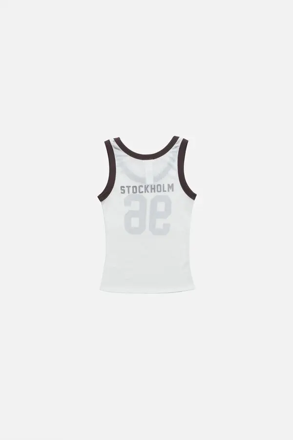 Acne Studios Contrast-number Tank Top - Brown/white