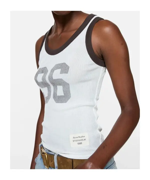 Acne Studios Contrast-number Tank Top - Brown/white