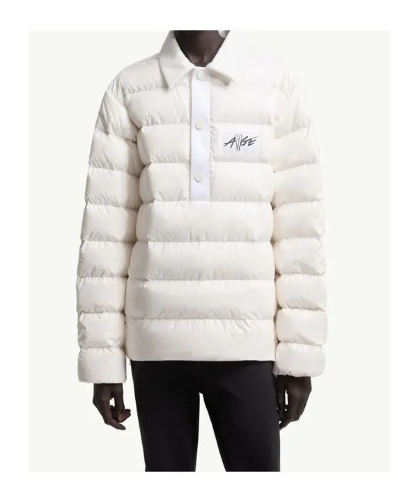 Moncler Quilted Down Jacket With Logo Print