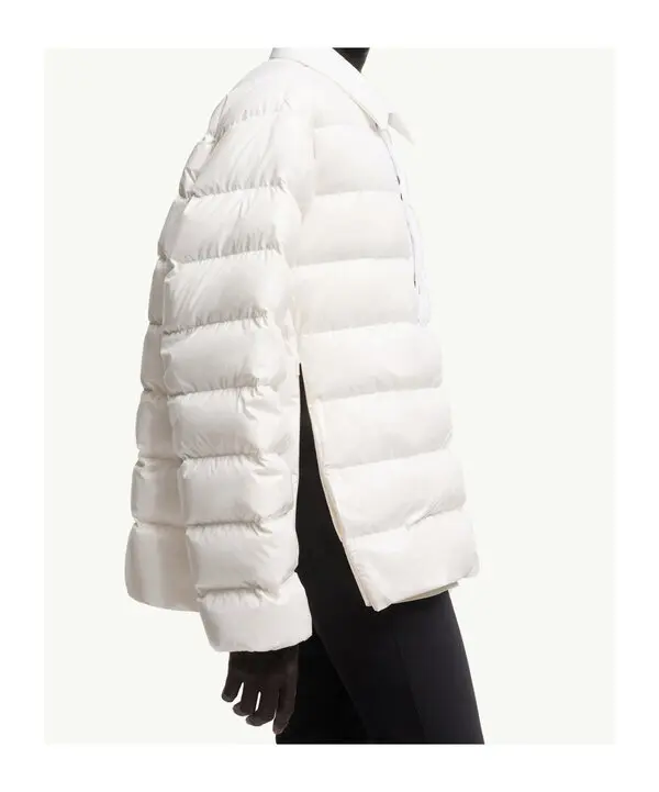 Moncler Quilted Down Jacket With Logo Print