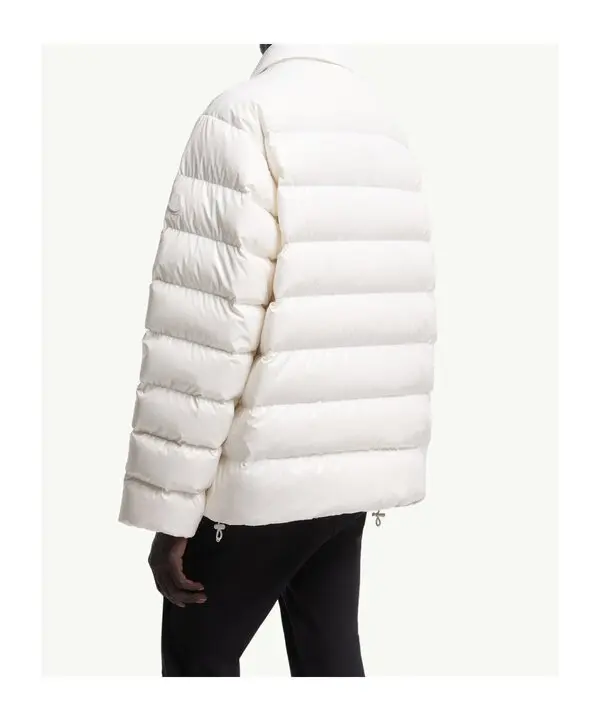 Moncler Quilted Down Jacket With Logo Print